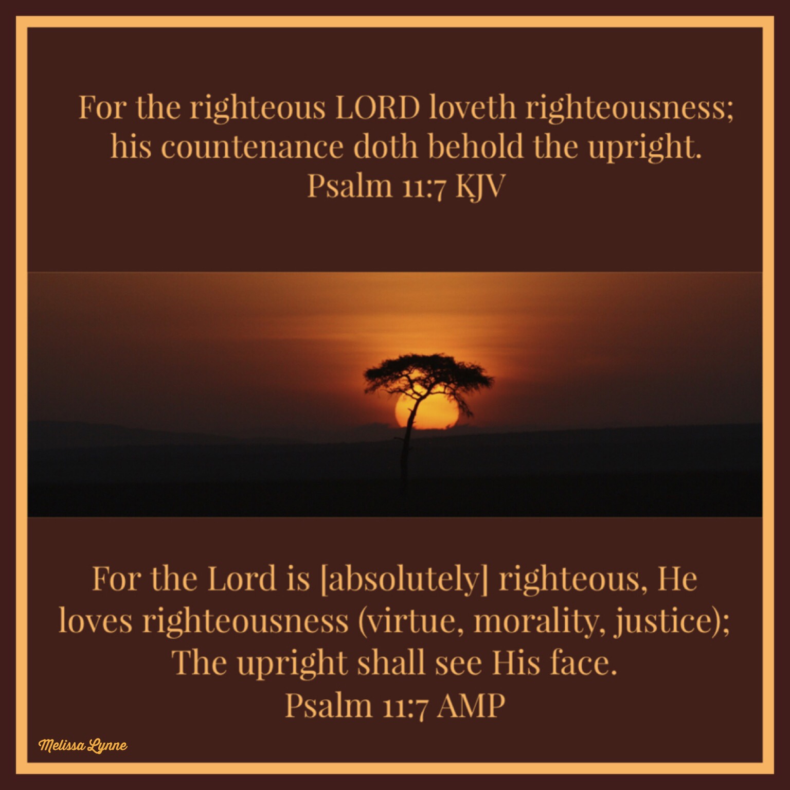 The Upright Shall See His Face – If anyone knows Melissa…