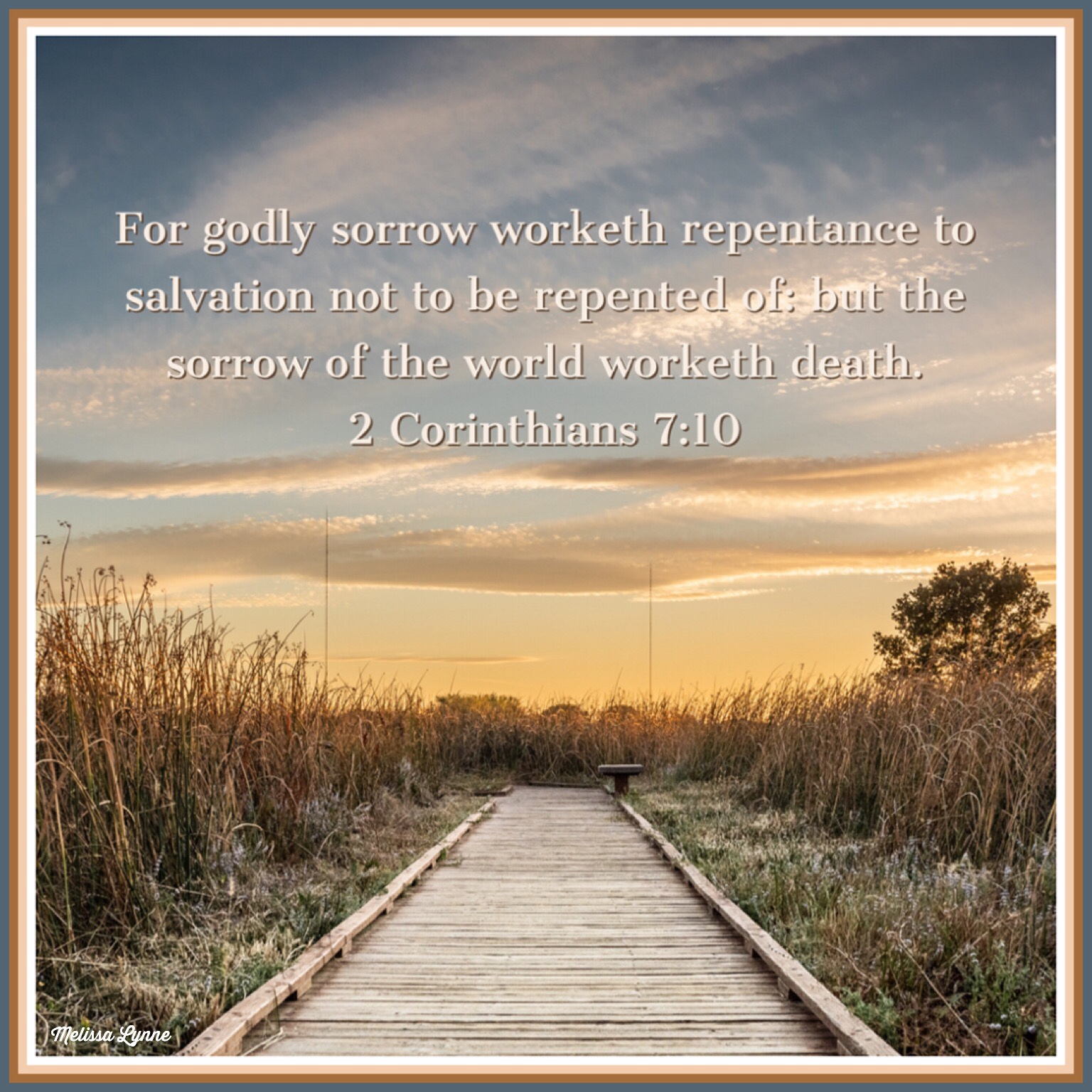 Godly Sorrow Worketh Repentance – If anyone knows Melissa…