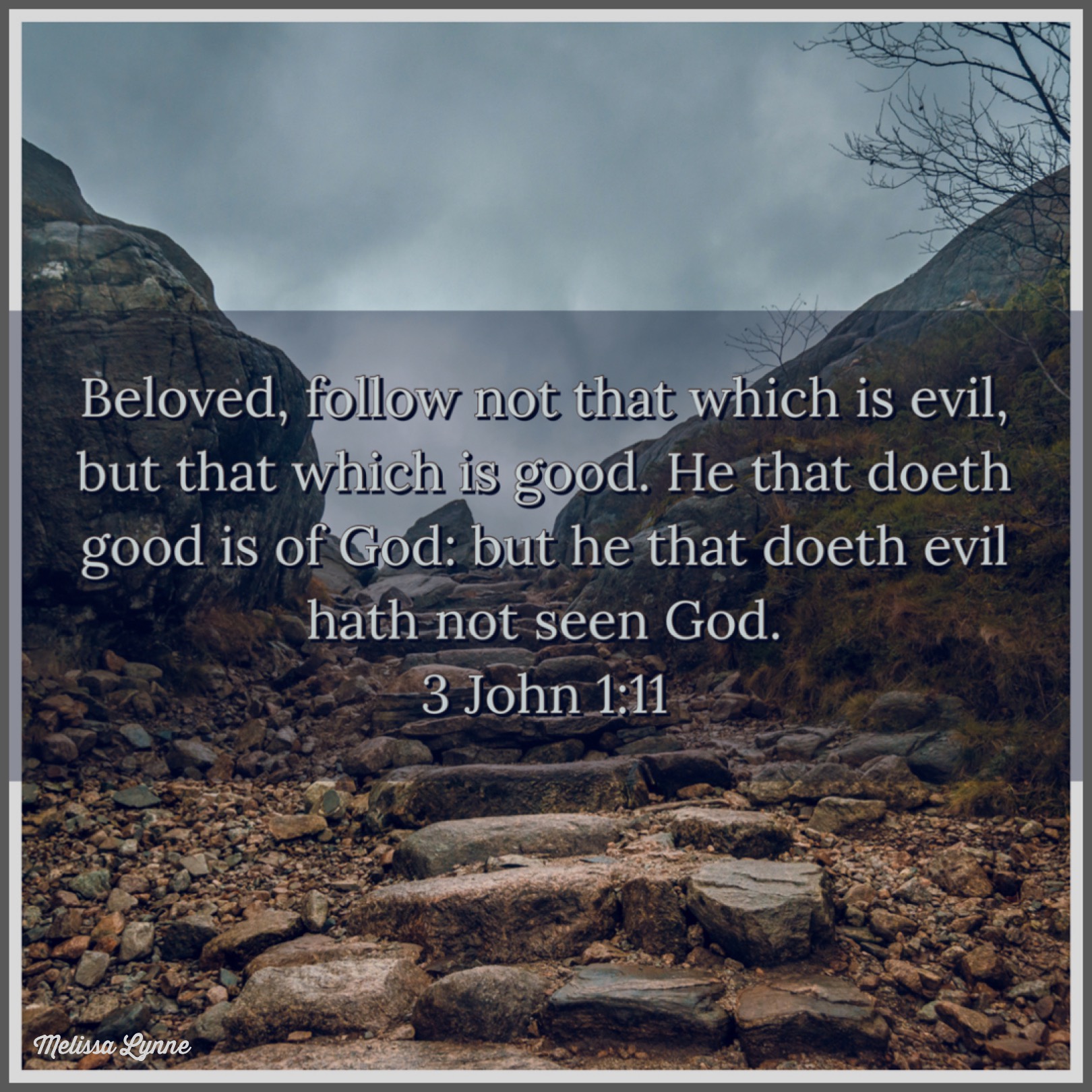 Follow Not that Which is Evil – If anyone knows Melissa…