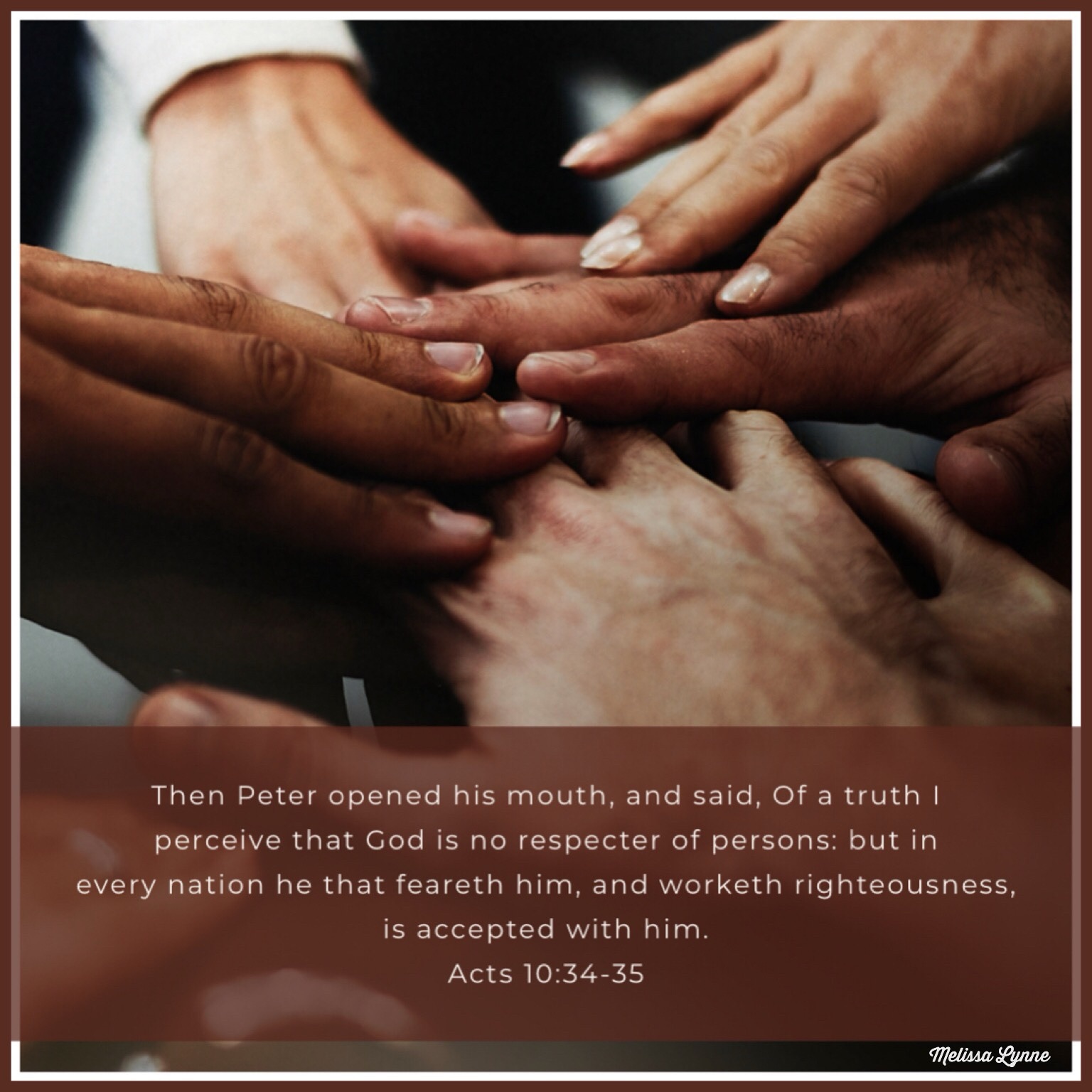 God is No Respector of Persons – If anyone knows Melissa…